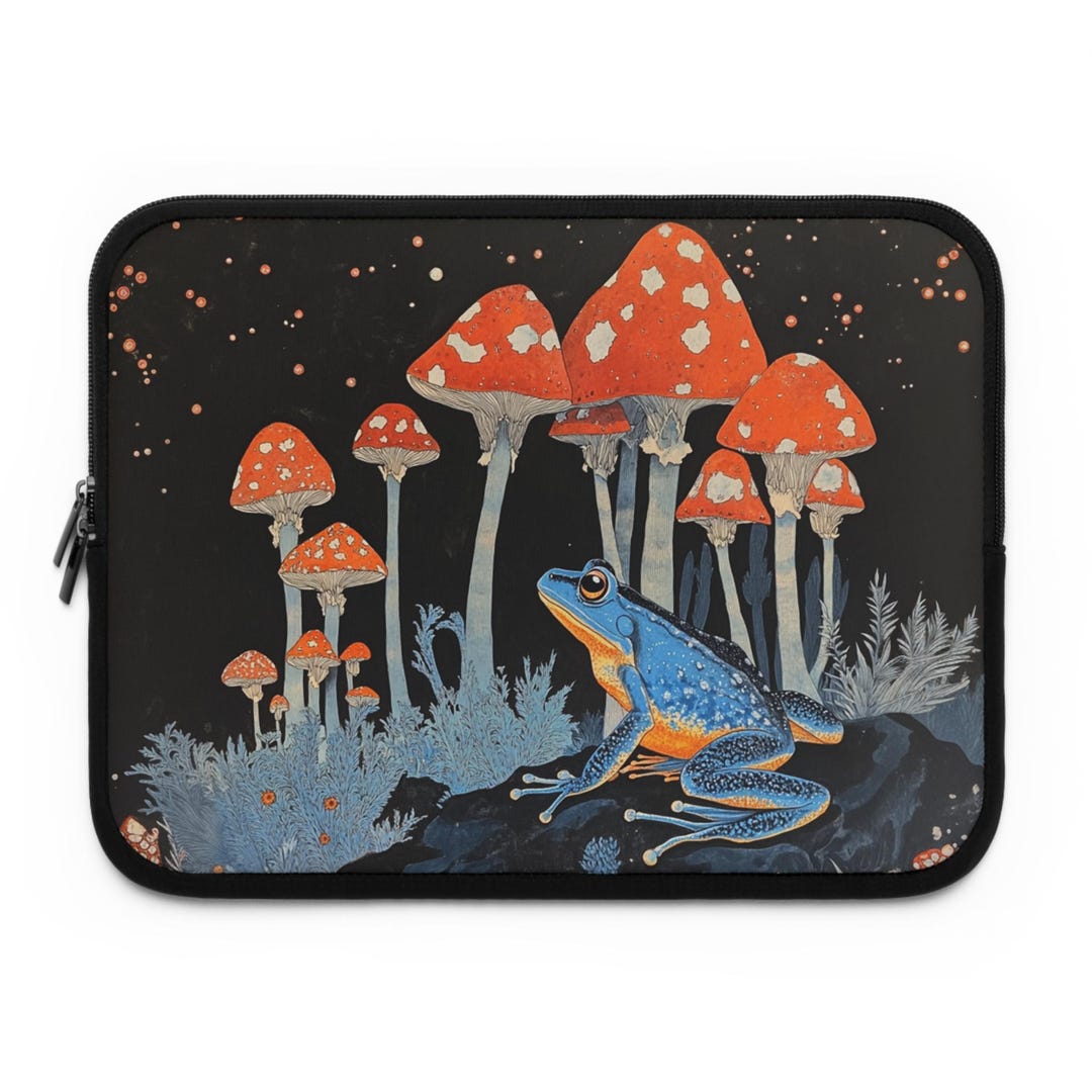 Watercolor Mushroom Laptop Sleeve, Moon Fairycore Fungi Case, 13 15 ...