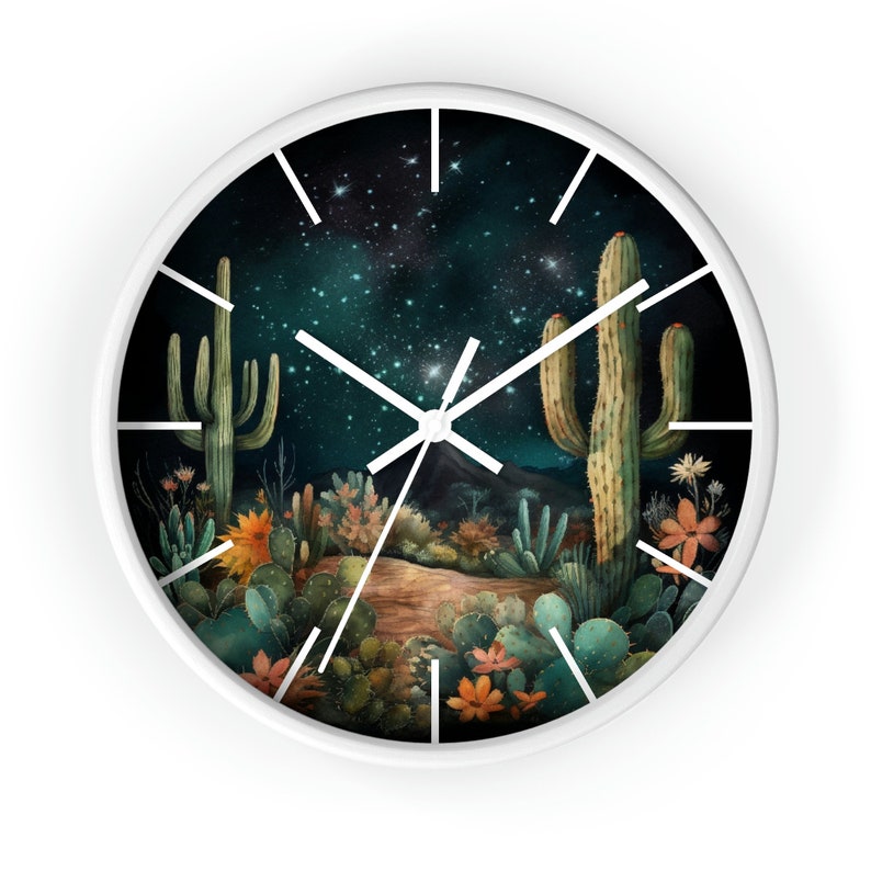 10 Watercolor Cactus Wall Clock , Cactus Wall Clock , Botanical Wall ...