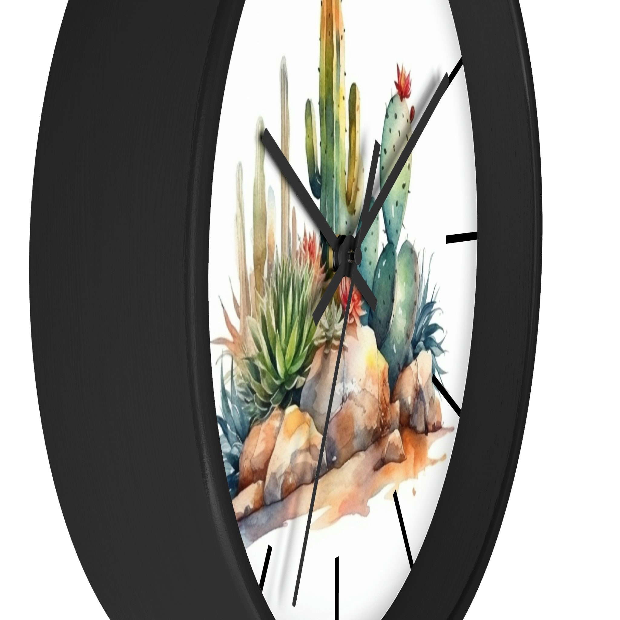 10 Watercolor Cactus Wall Clock , Cactus Wall Clock , Botanical Wall ...