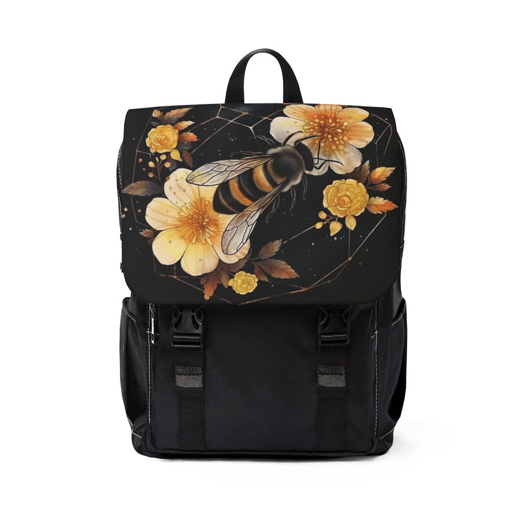 Save the Bees Unisex Backpack, Black Bee Backpack, Custom Backpack ...