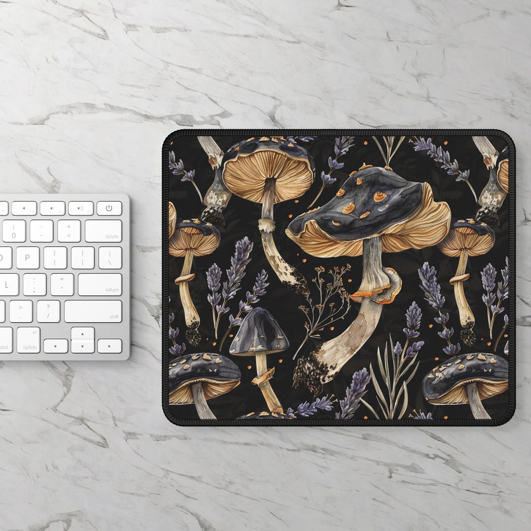 Botanical Gaming Mouse Pad, Fungi Mouse Pad, Cottagecore Mushroom ...