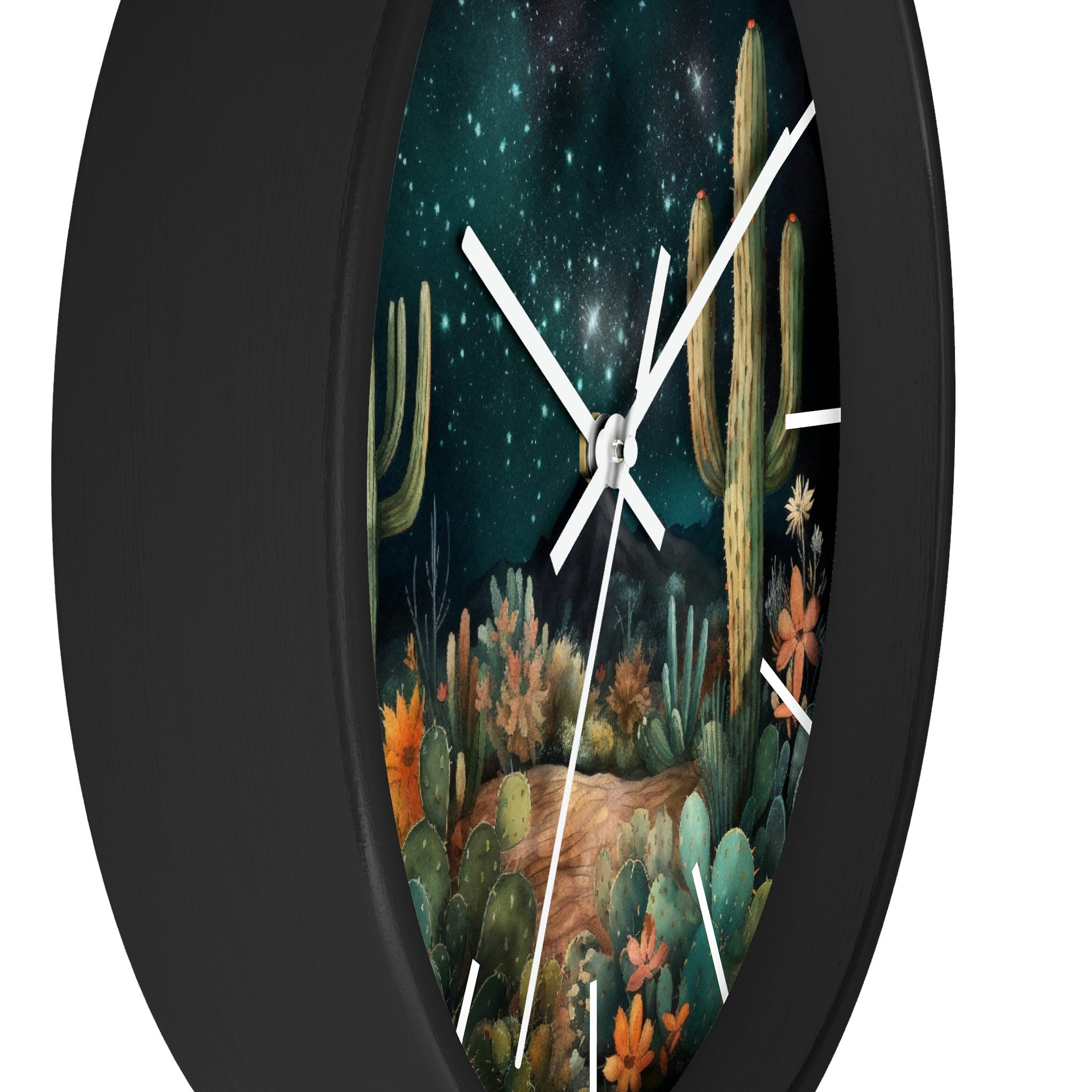 10" Watercolor Cactus Wall Clock , Cactus Wall Clock , Botanical Wall ...