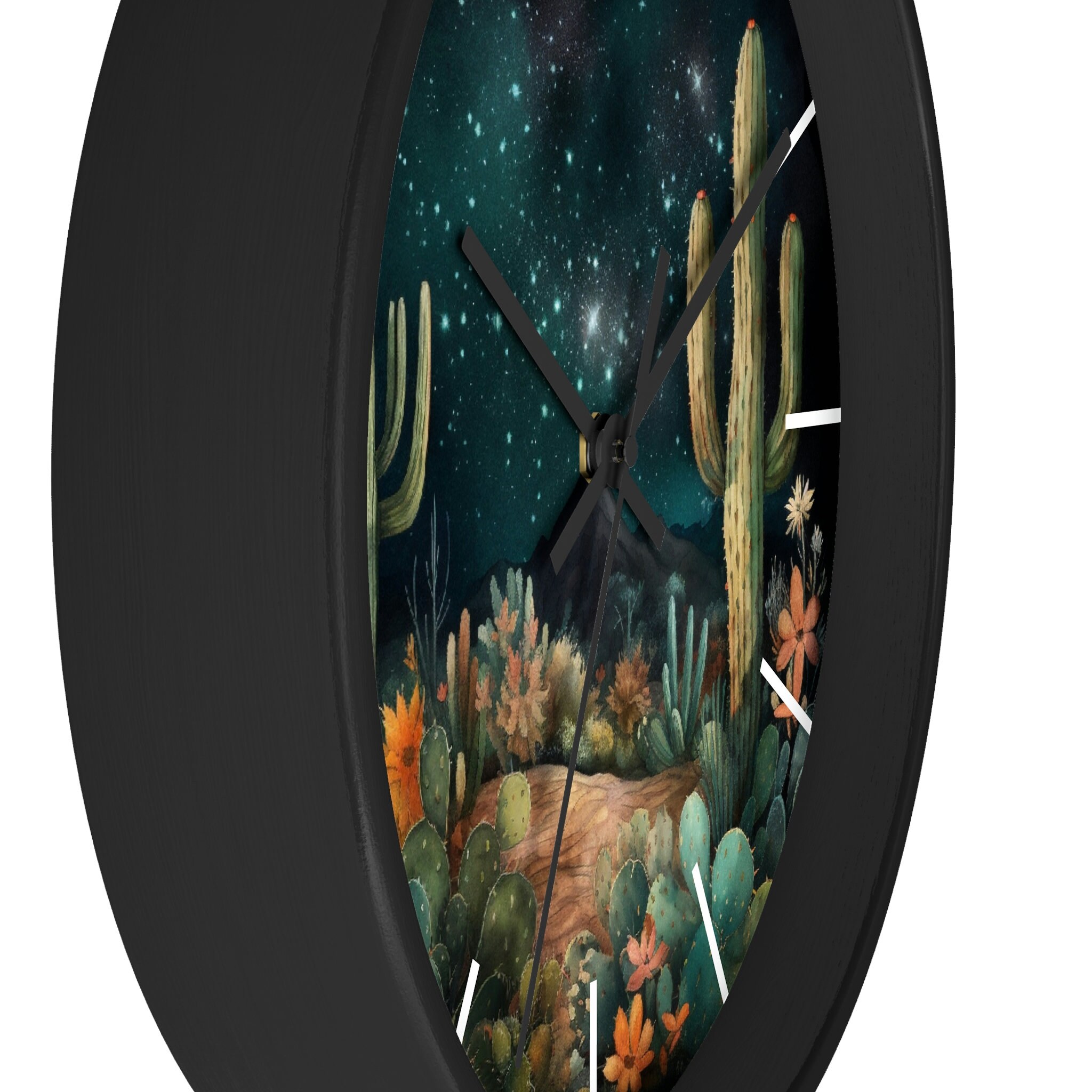 10" Watercolor Cactus Wall Clock , Cactus Wall Clock , Botanical Wall ...