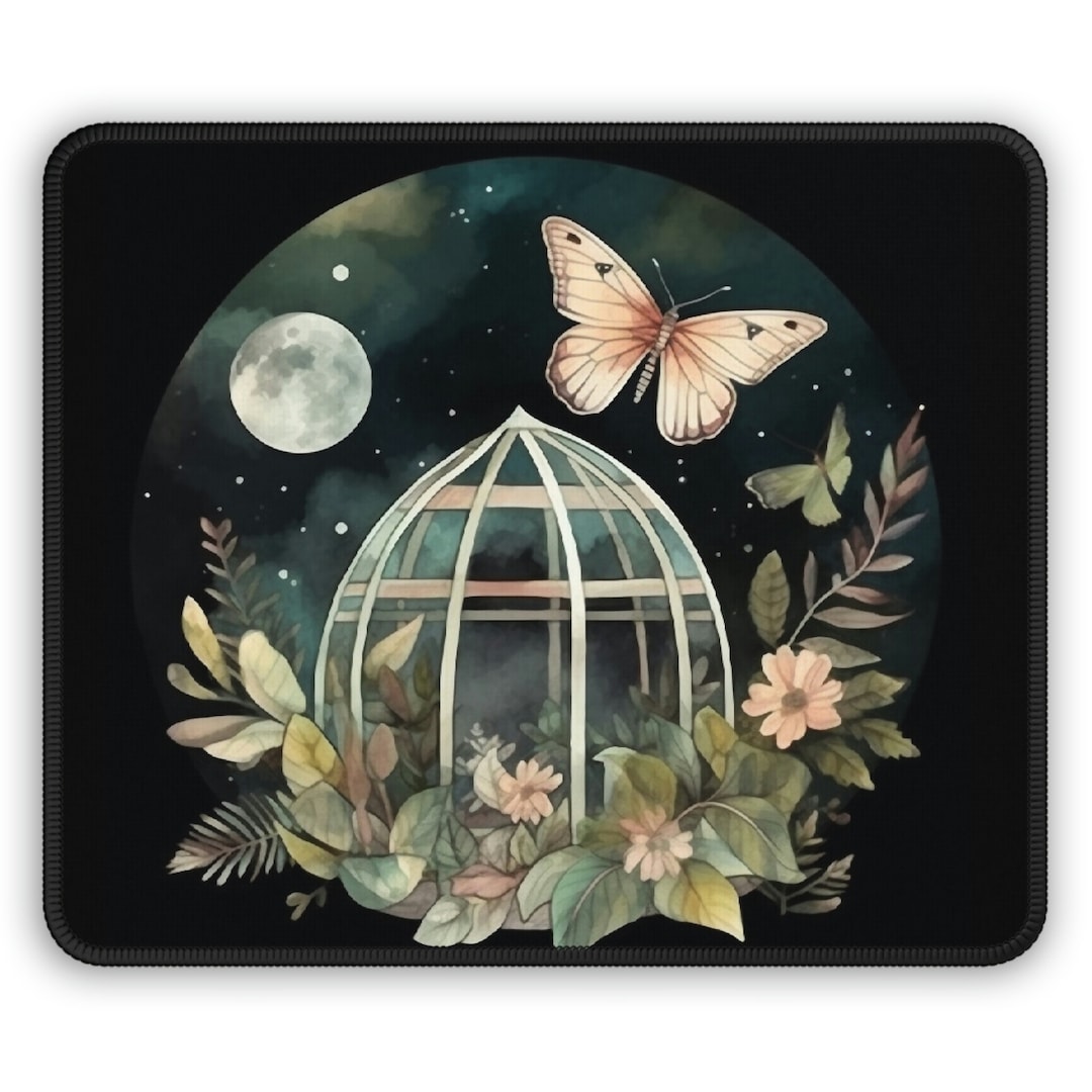 Moon and Moth Mouse Pad | Moth Mouse Pad | Magical Celestial Greenhouse ...