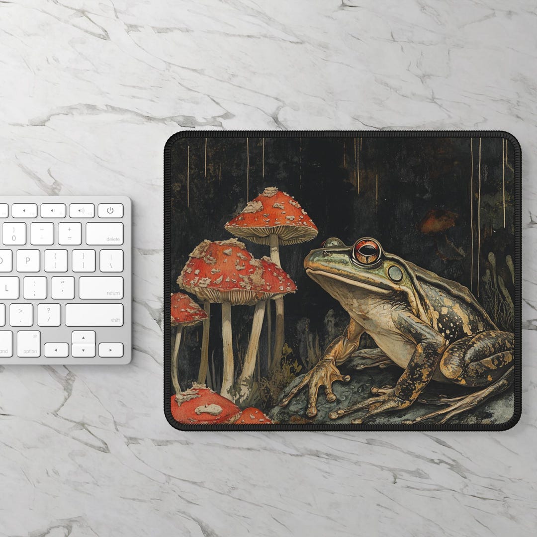 Botanical Gaming Mouse Pad, Fungi Mouse Pad, Cottagecore Mushroom ...