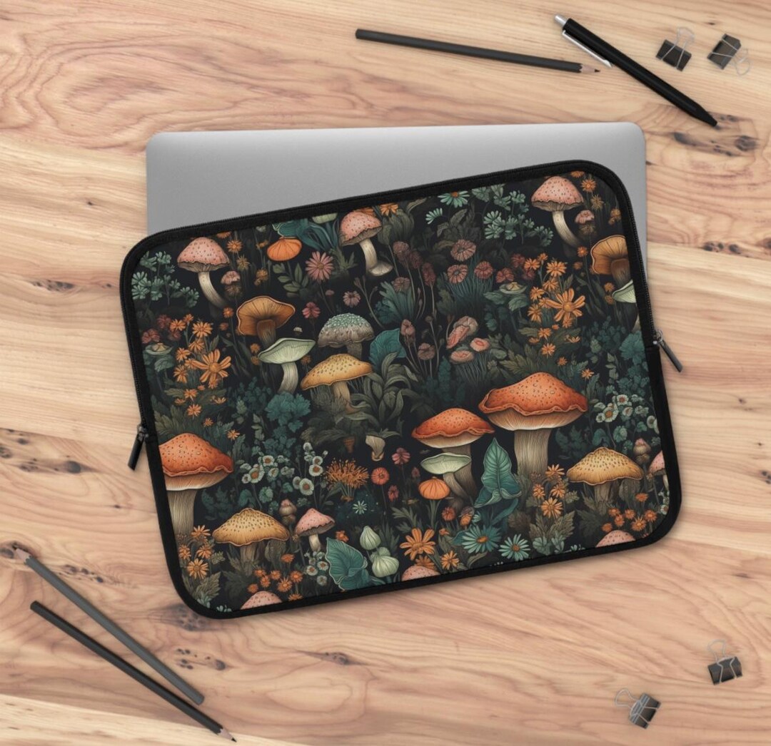 Watercolor Mushroom Laptop Sleeve, Moon Fairycore Fungi Case, 13 15 ...