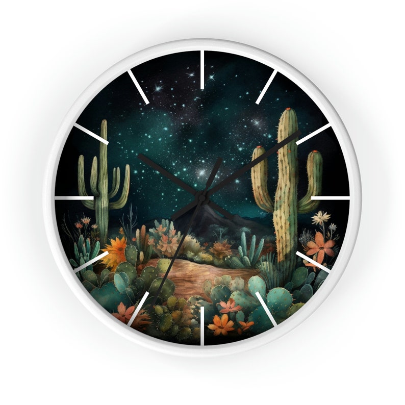 10 Watercolor Cactus Wall Clock , Cactus Wall Clock , Botanical Wall ...