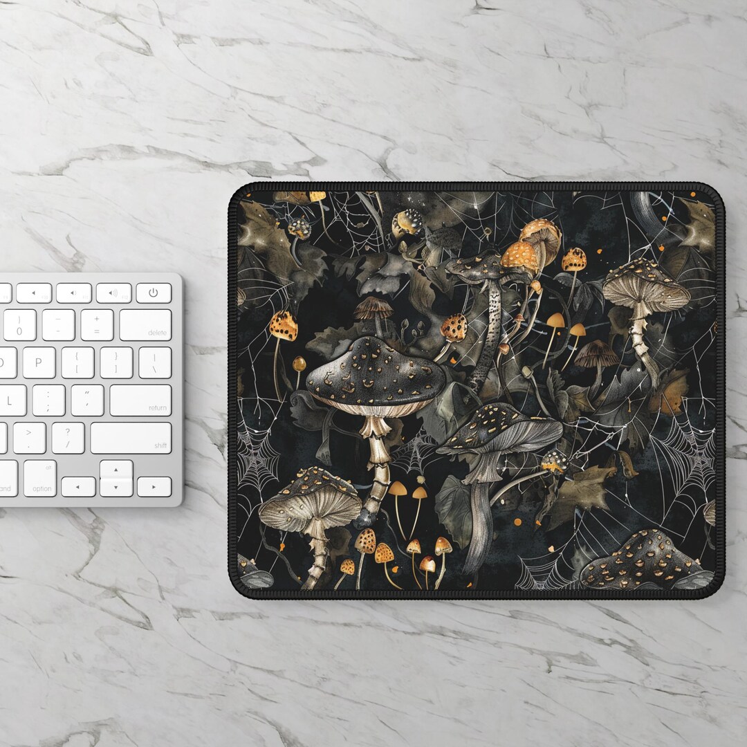 Botanical Gaming Mouse Pad, Fungi Mouse Pad, Cottagecore Mushroom ...