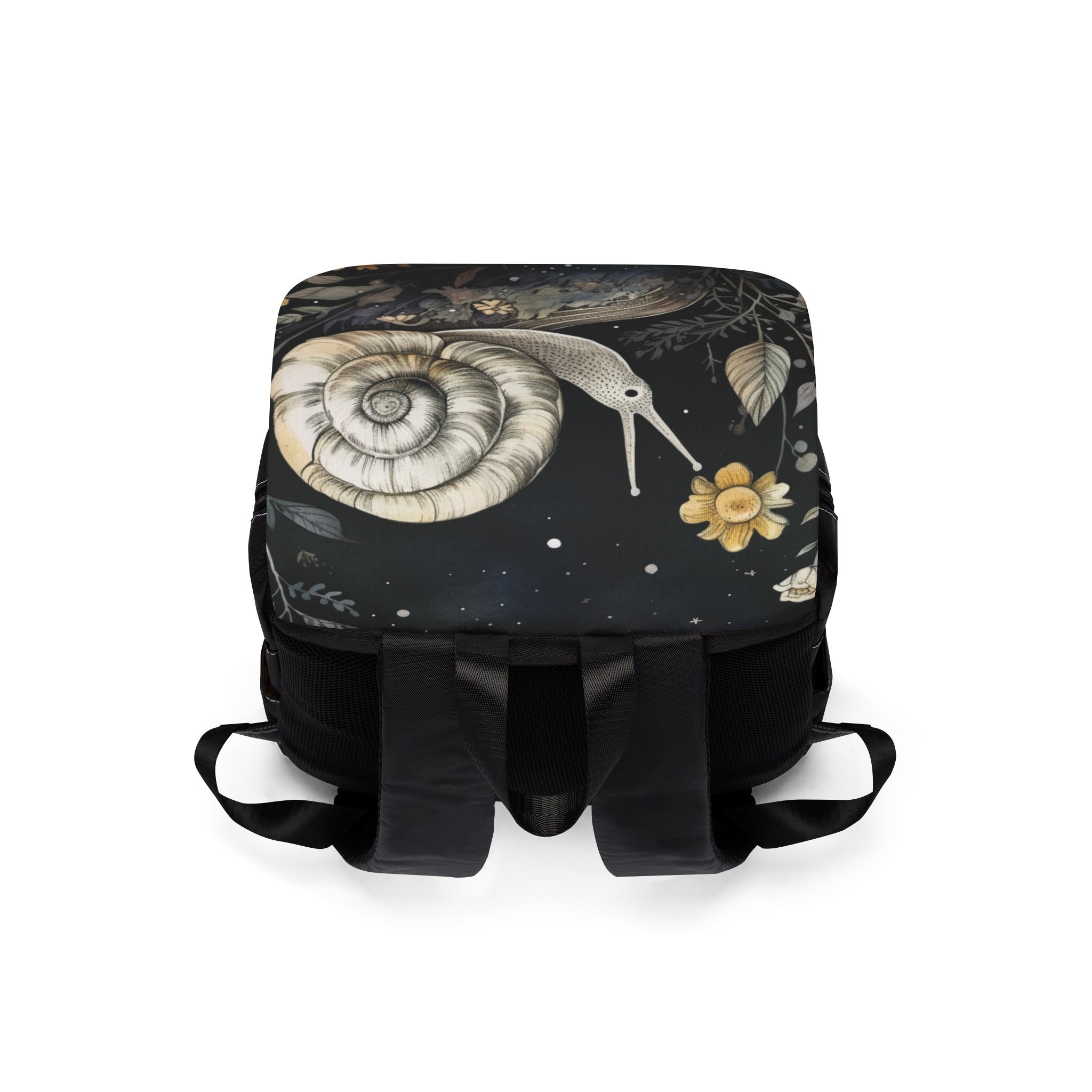 Snail Unisex Backpack, Black Snail Backpack, Custom Backpack, Fairycore ...