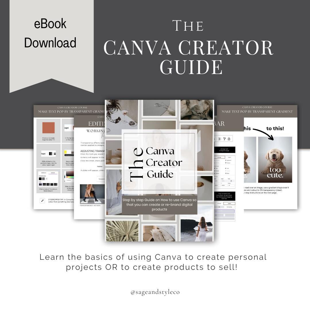 The Canva Creator Guide, Learn the Basics of Canva in an Easy PDF, 45 Page Canva Teaching - Etsy