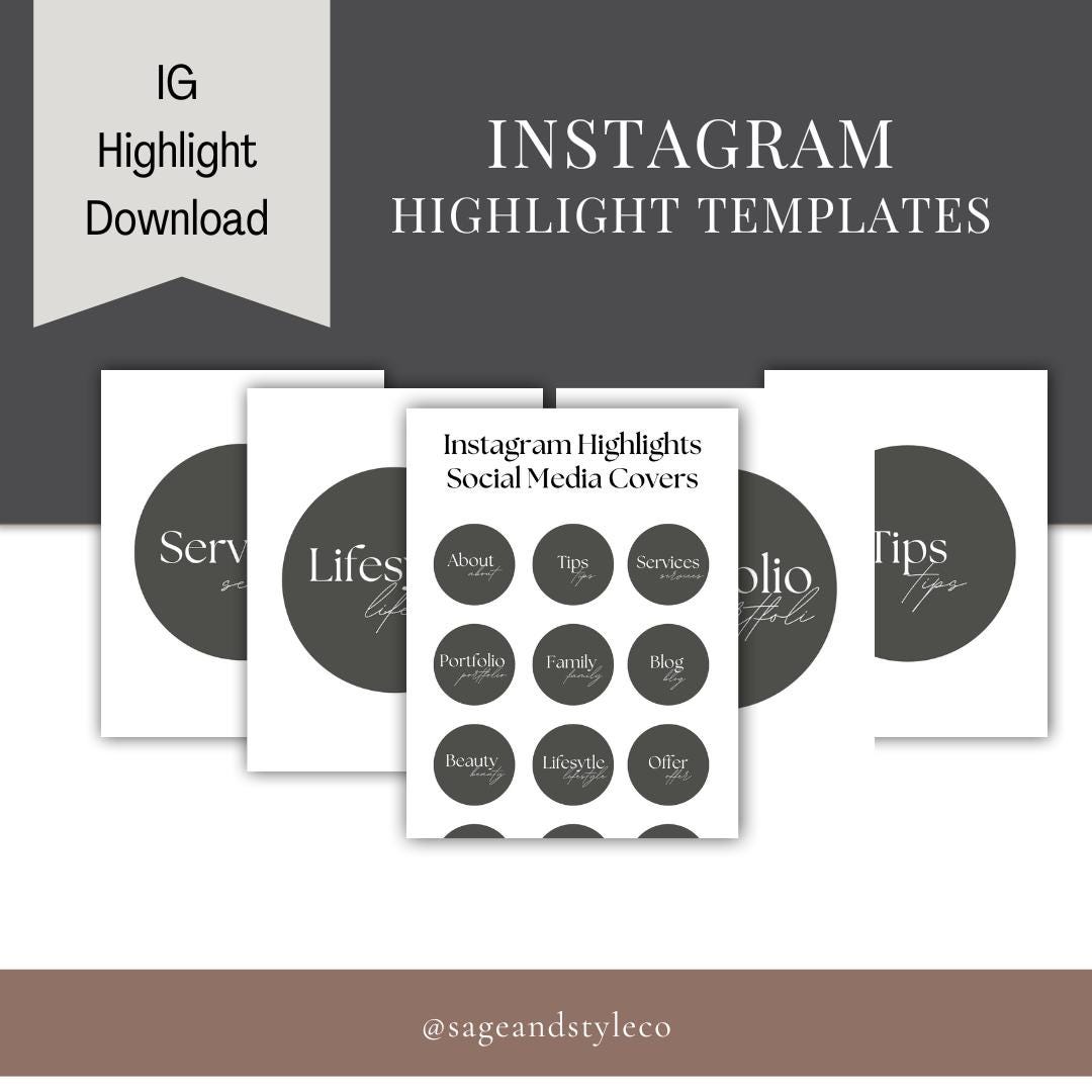 Instagram Highlight Cover Templates, Fully Editable in Canva, Social ...