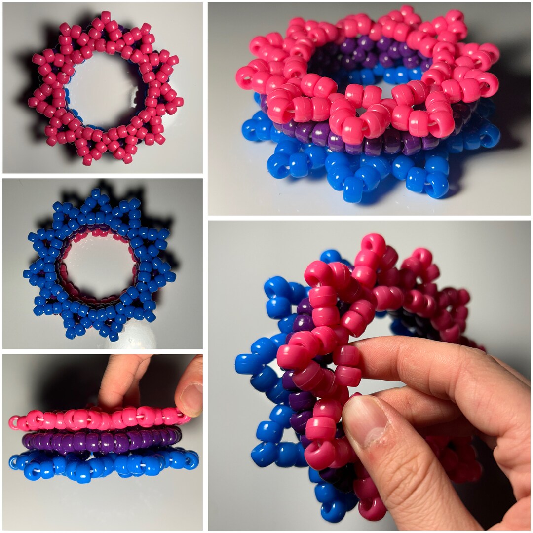 Kandi Mini Rotating Cuff - Bisexual Flag - Etsy