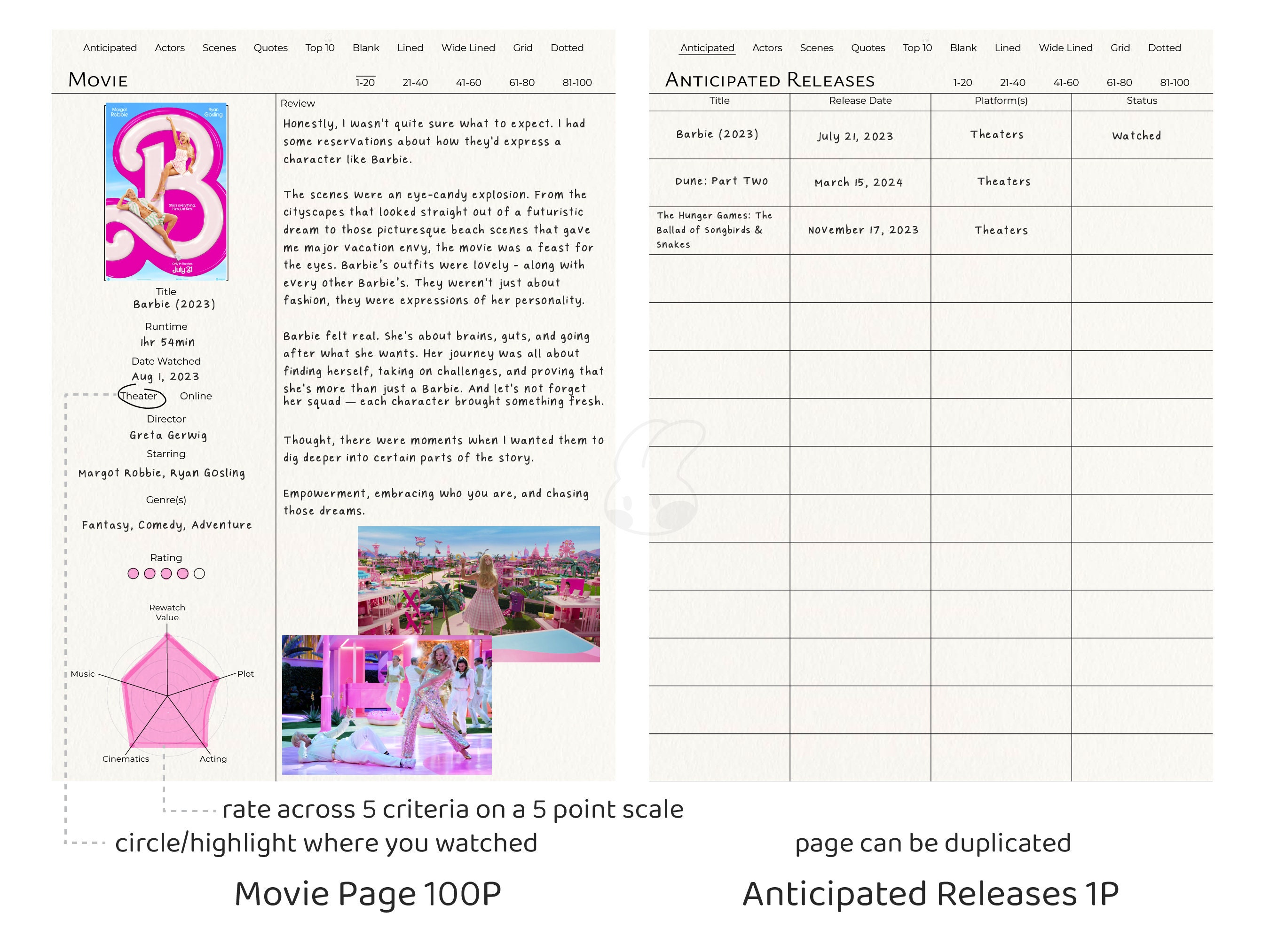 Digital Movie Journal, Film Journal, Movie Tracker, Movie Reviews ...