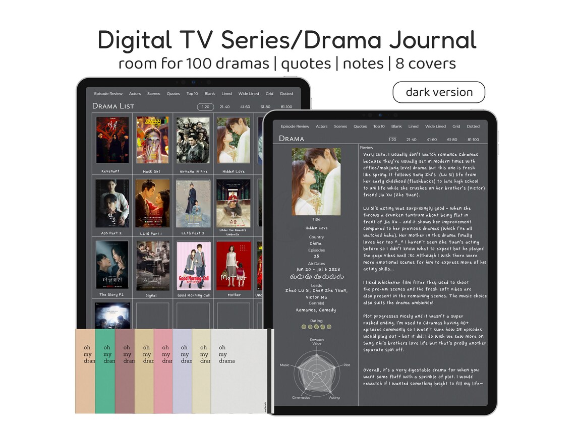 Digital Kdrama Cdrama Jdrama Journal, Tv Series Tracker, Tv Show ...