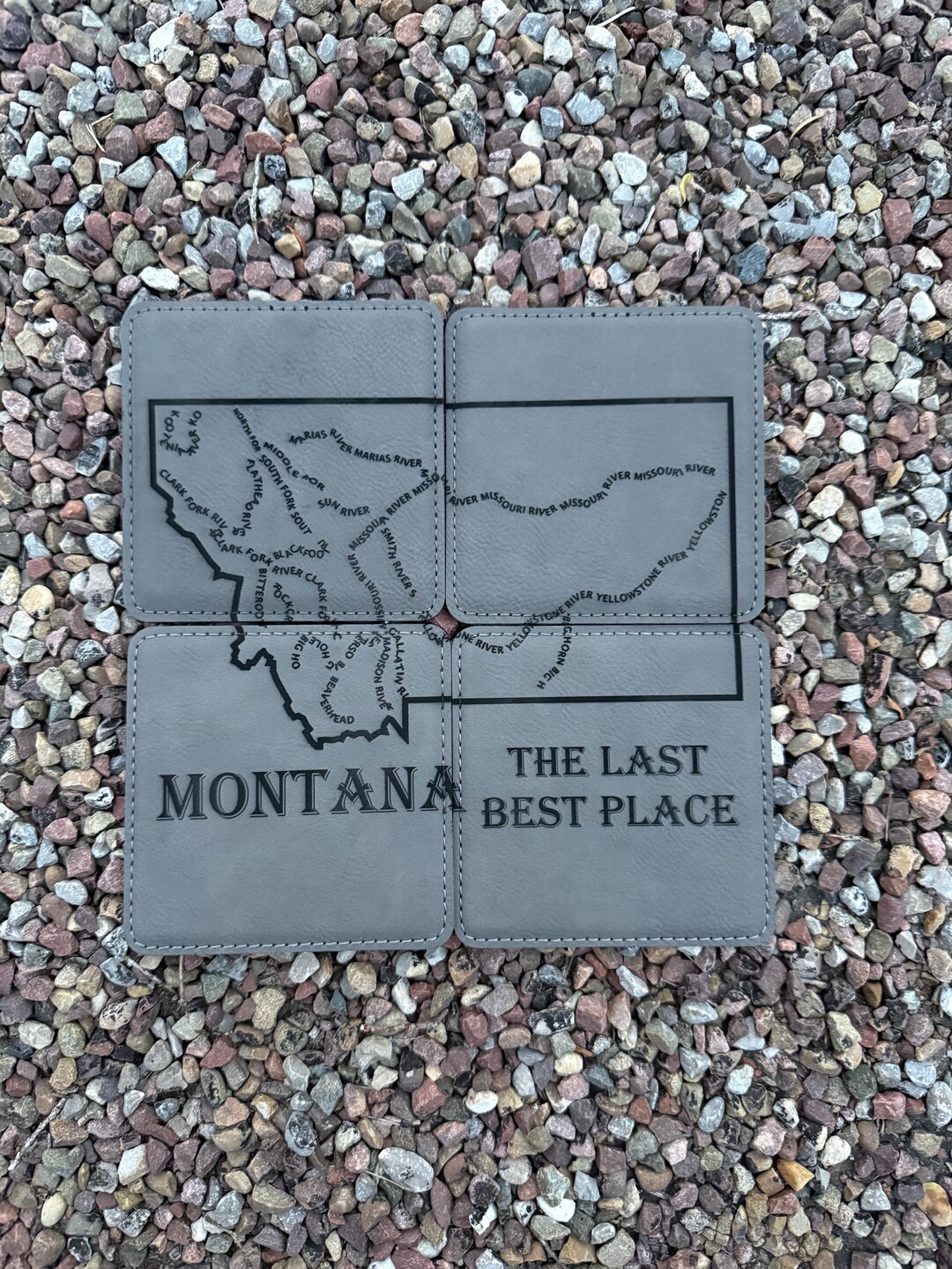 Montana Rivers Last Best Place Set of 4 Leather Coasters - Etsy