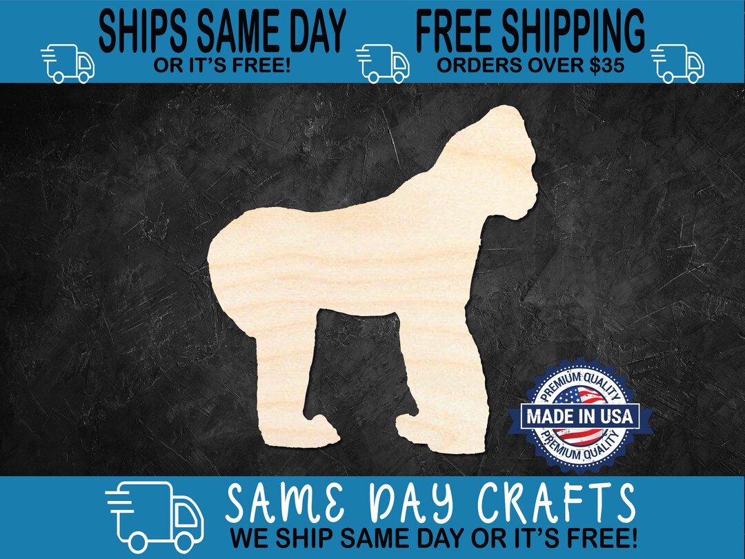 Gorilla Wooden Cutout Animals & Wildlife - Etsy