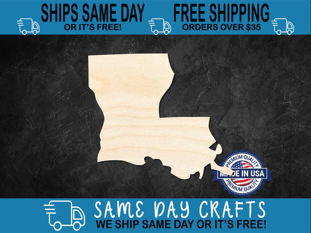 Lousisiana Wood State Cutout US States Wood Craft Cutout - Etsy