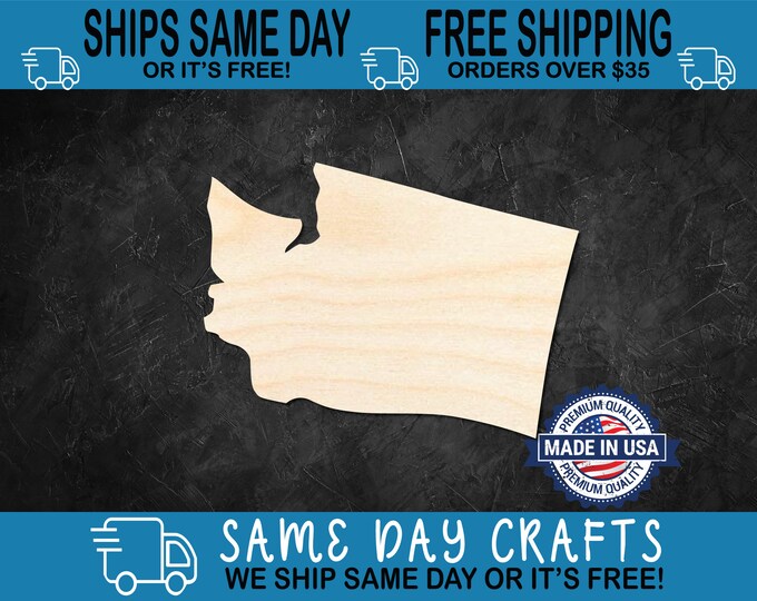 Washington Wood State Cutout |US States | Wood Craft Cutout Blank - Etsy