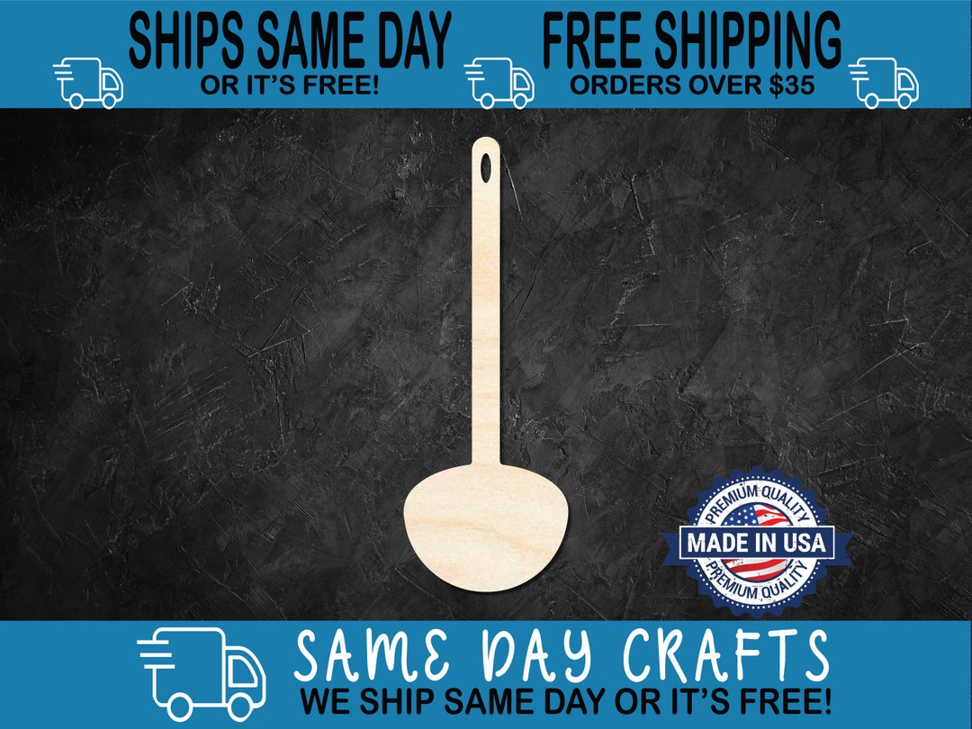 Kitchen Ladle Unfinished Wooden Shape | Home Life | DIY Wood Craft ...
