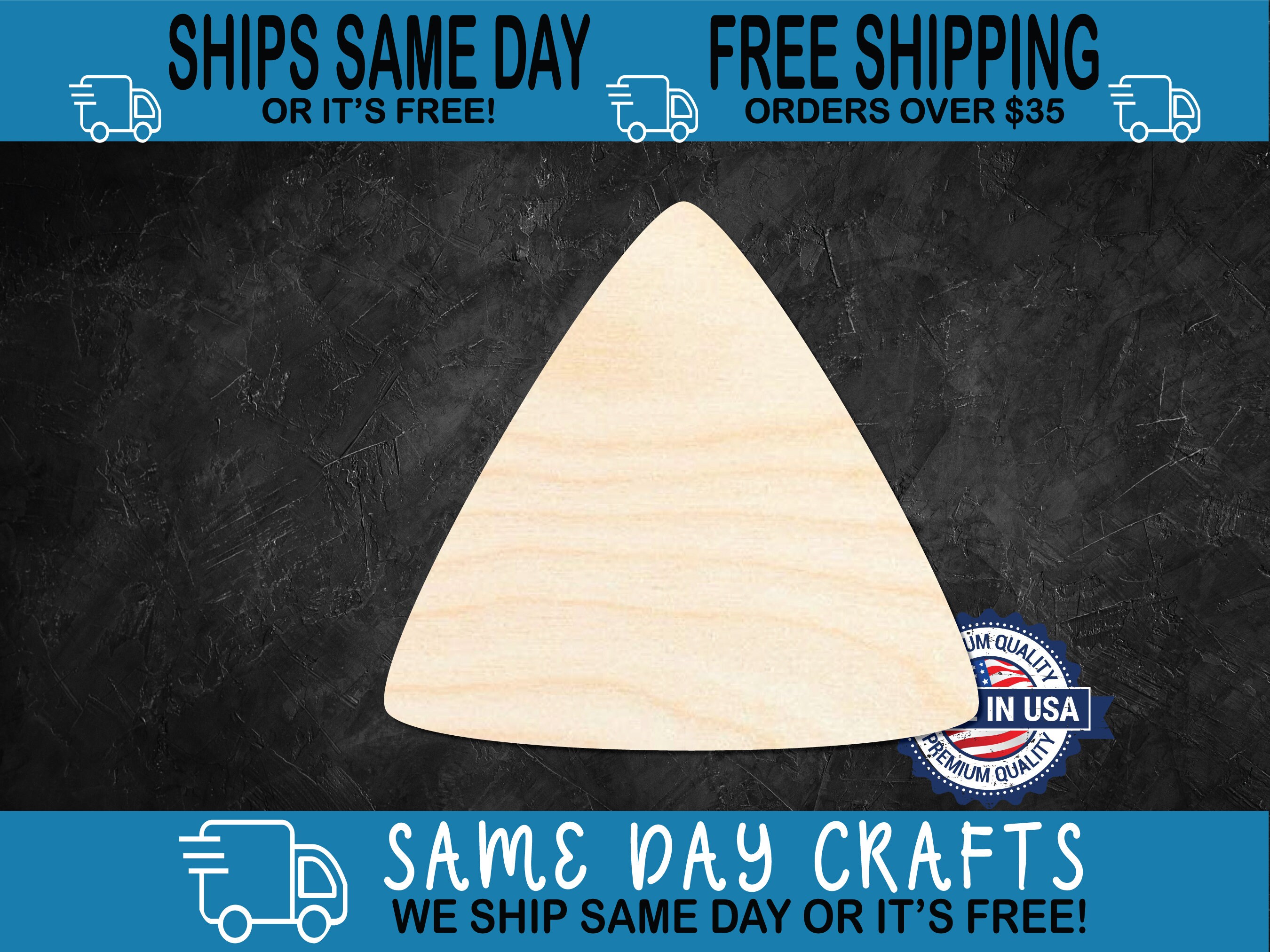 Bulging Triangle Unfinished Wooden Shape General DIY Wood - Etsy