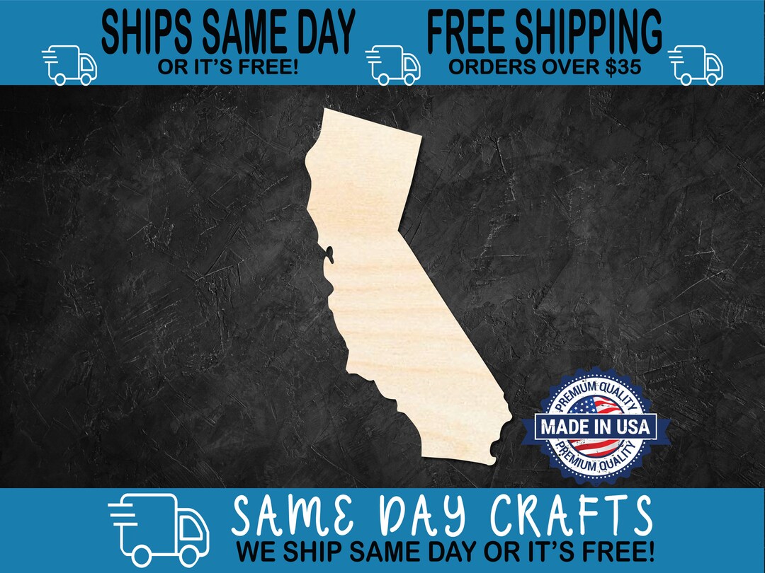 California Wood State Cutout |US States | Wood Craft Cutout Blank - Etsy