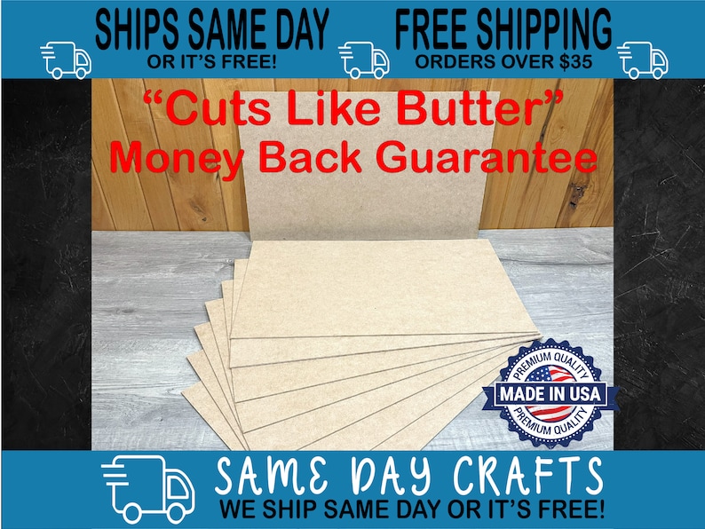 1/8 3mm Draftboard/mdf Plywood Sheets 12x20 Ships Same Business Day ...