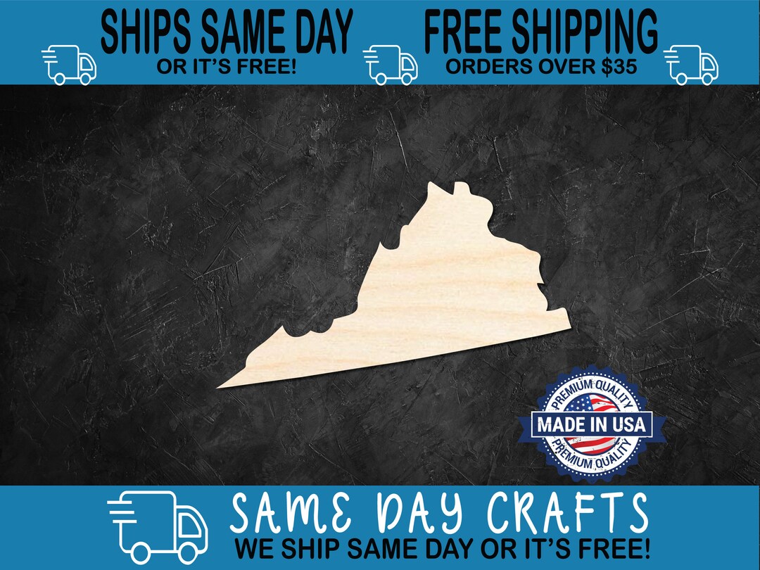 Virginia Wood State Cutout |US States | Wood Craft Cutout Blank - Etsy