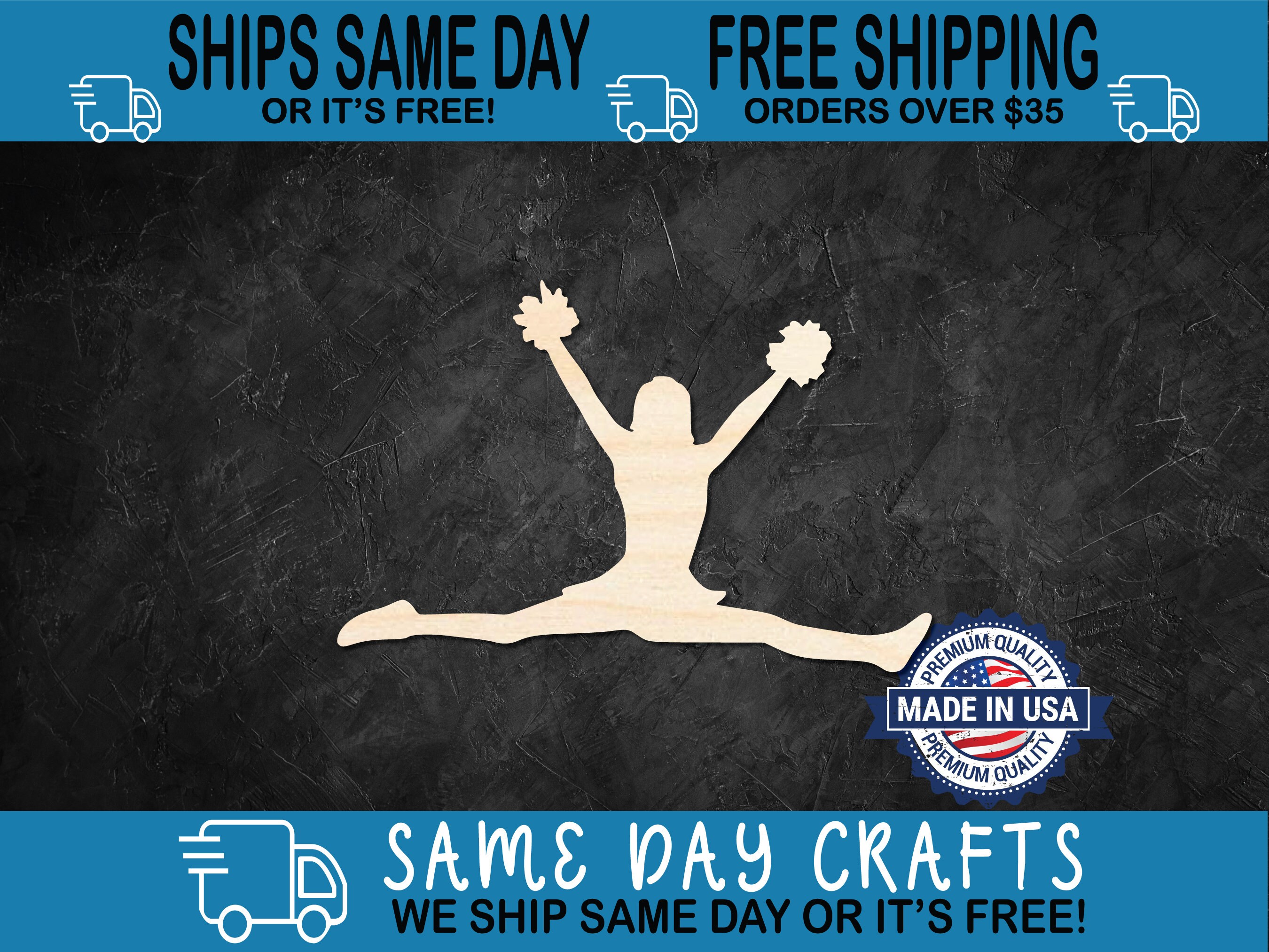 Cheerleader Unfinished Wooden Shape Sports DIY Wood Craft - Etsy