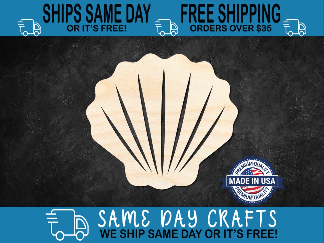 Beach Sea Shell Unfinished Wooden Shape | Summer | DIY Wood Craft ...