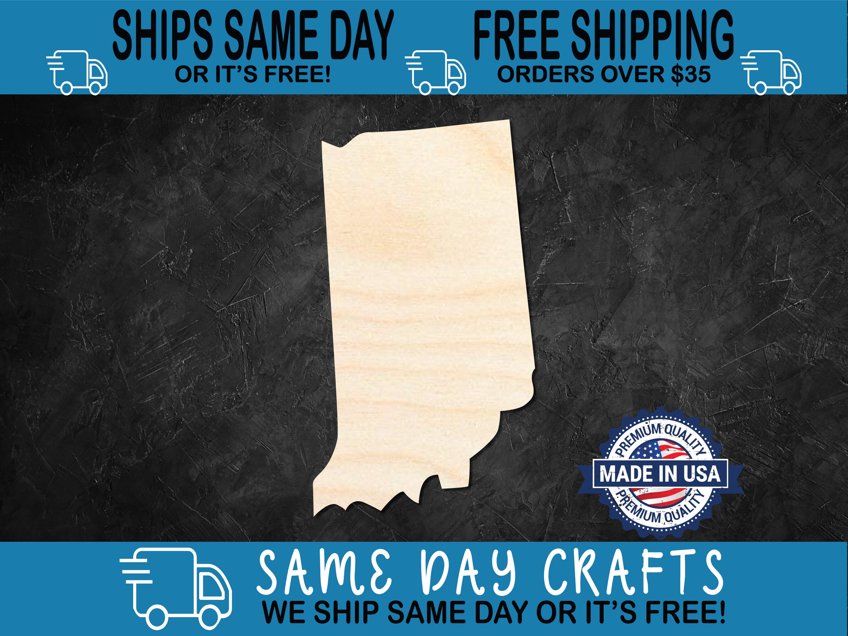 Indiana Wood State Cutout US States Wood Craft Cutout Blank - Etsy