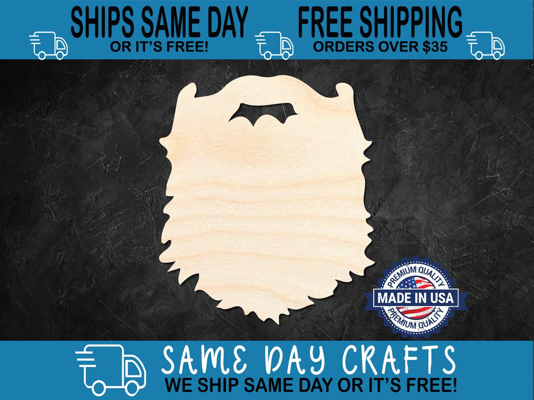 Beard Shapes Unfinished Wooden Shape Home Life DIY Wood Craft Cutout ...