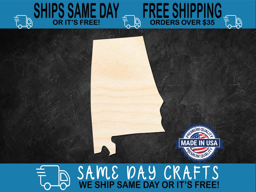 Alabama Wood State Cutout US States Wood Craft Cutout Blank - Etsy