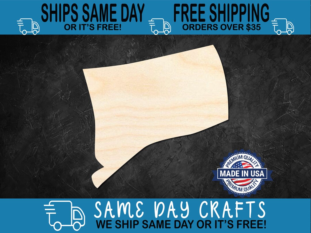 Connecticut Wood State Cutout |US States | Wood Craft Cutout Blank - Etsy