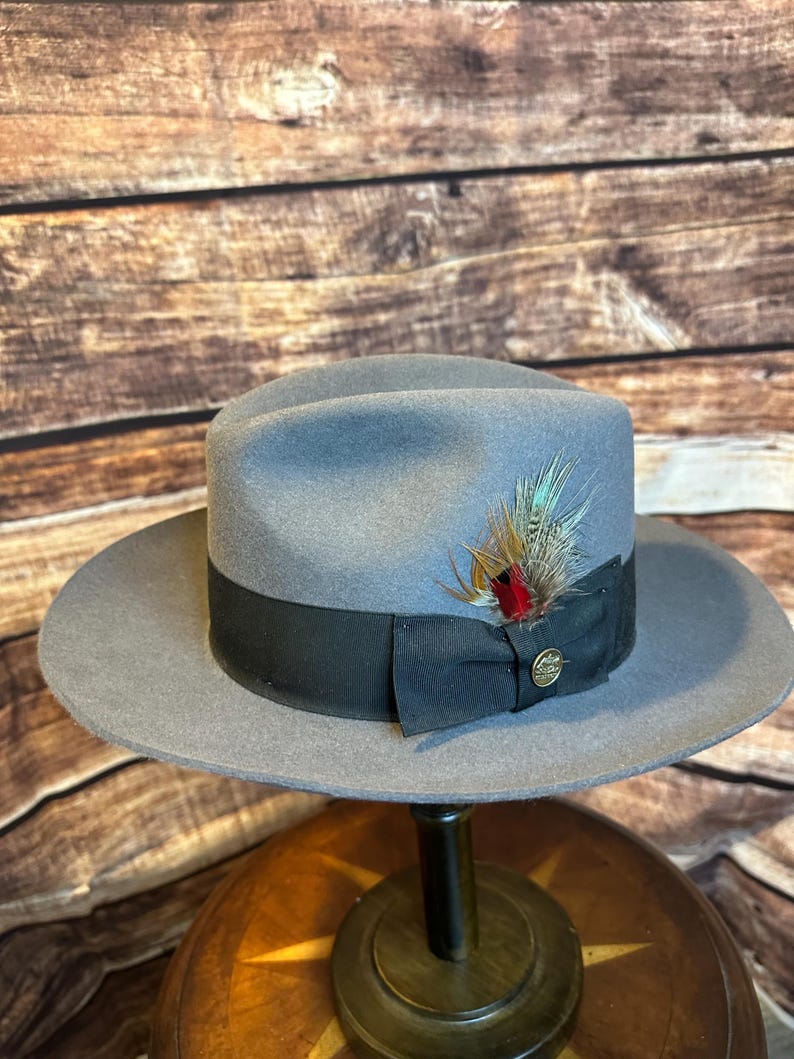 New Stetson: Temple, Royal Deluxe Fur Felt Fedora Hat 7 1/4 Caribou no ...