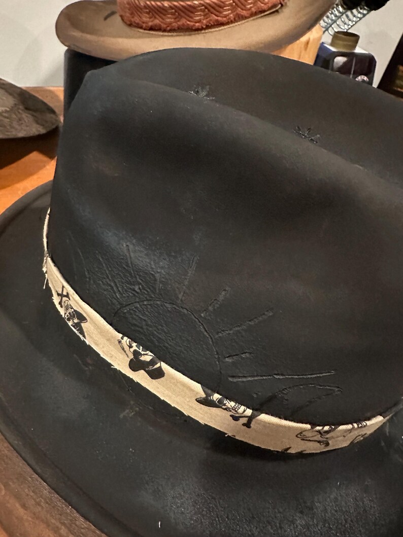 Custom Hand-etched Fedora With All - Seeing Eye Design Accent - Unique ...