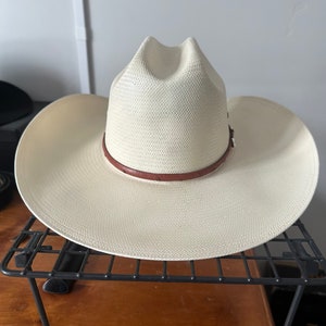 Stetson 10X Ivory Rodeo Vent Straw Cowboy Hat Size 7 1/4 NWD - Etsy