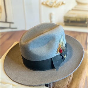 New Stetson: Temple, Royal Deluxe Fur Felt Fedora Hat 7 1/4 Caribou no ...