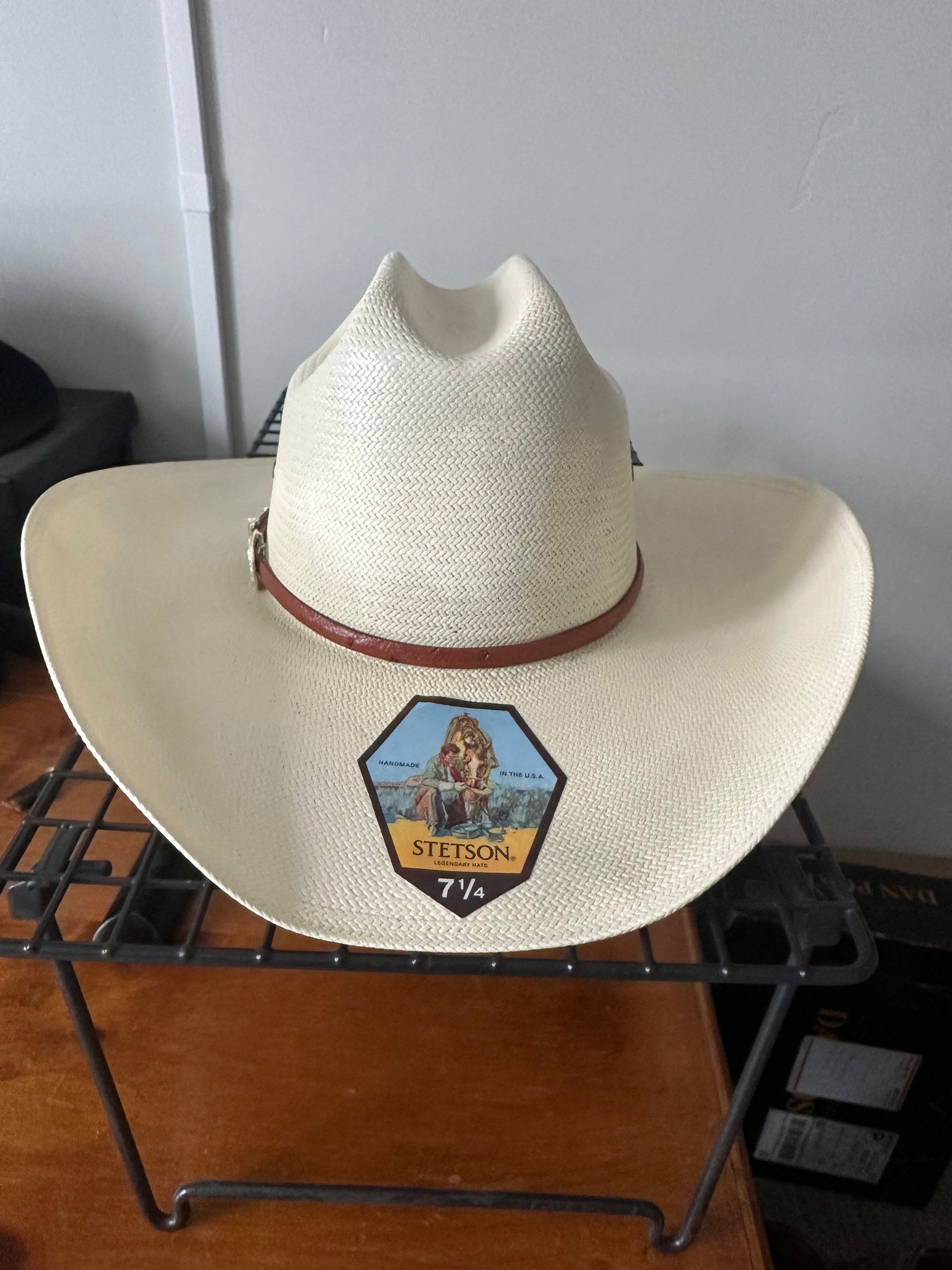 Stetson 10X Ivory Rodeo Vent Straw Cowboy Hat Size 7 1/4 NWD - Etsy