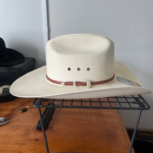 Stetson 10X Ivory Rodeo Vent Straw Cowboy Hat Size 7 1/4 NWD - Etsy