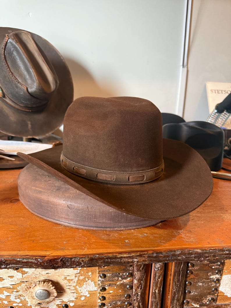 Vintage Stetson 4x Beaver Cowboy Hat: Brown Distressed USA Made (size 7 ...