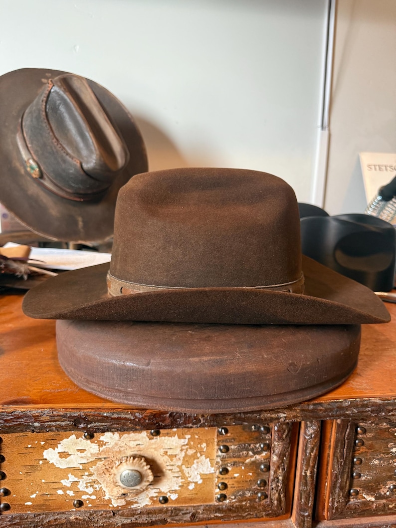 Vintage Stetson 4x Beaver Cowboy Hat: Brown Distressed USA Made (size 7 ...