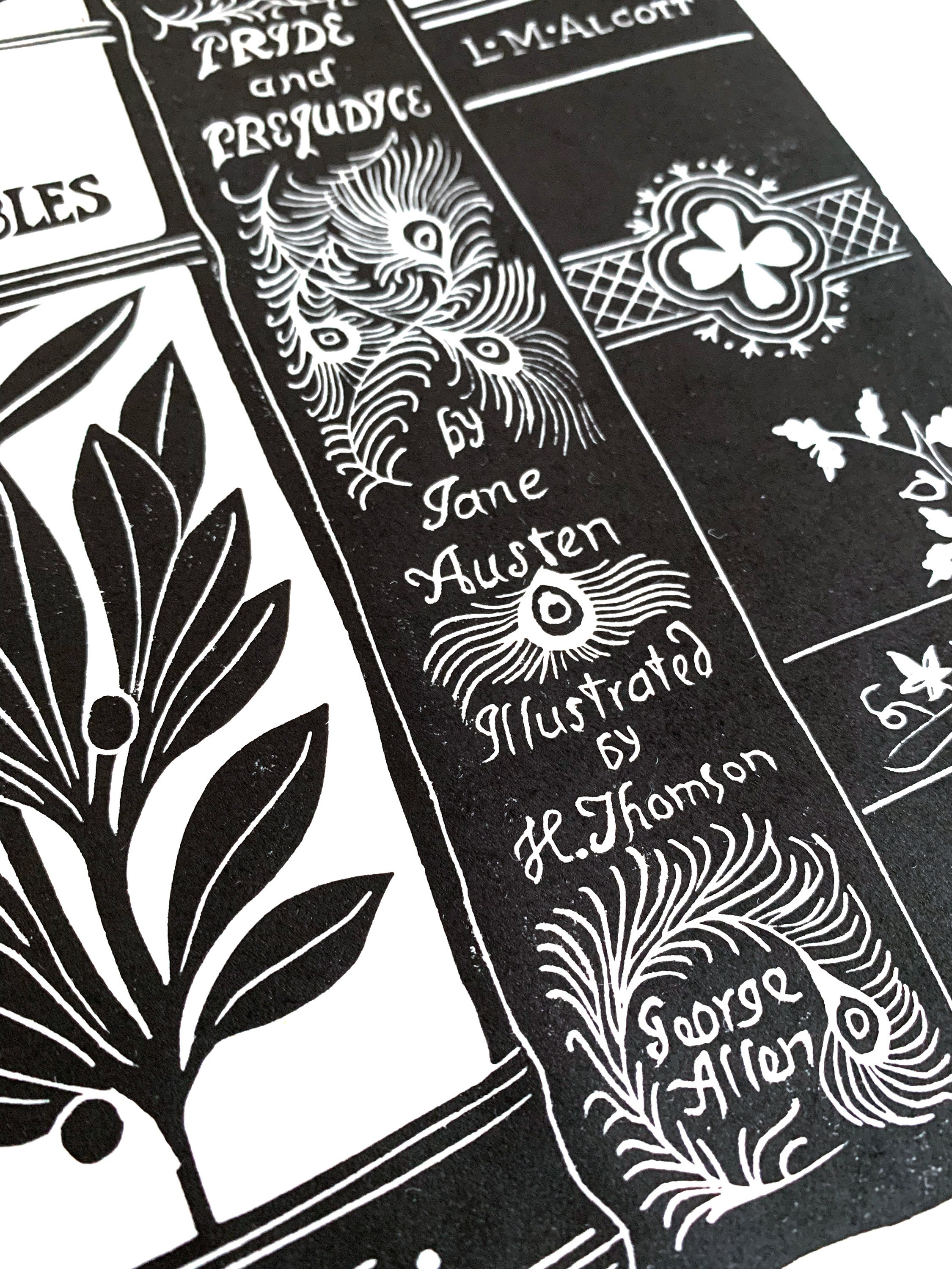 Volume 1 Original Art Linocut Relief Block Print of Classic Novel Book ...