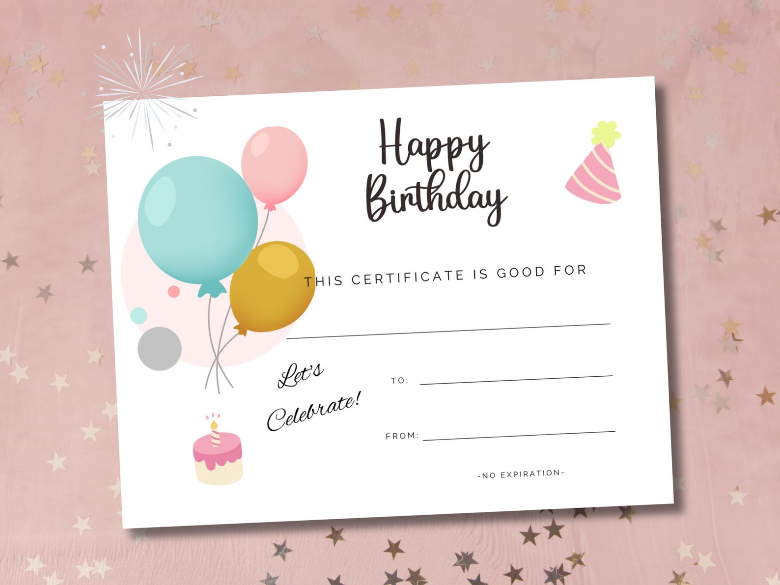 BIRTHDAY Gift Certificate I Birthday Gift Coupon I Gift Voucher for ...