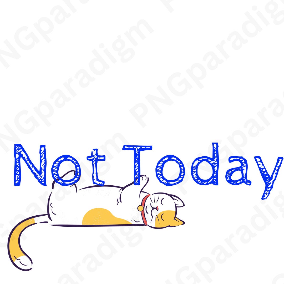 Funny Cat Not Today SVG PNG | Cat Quote Design | Sassy Cat Clipart ...