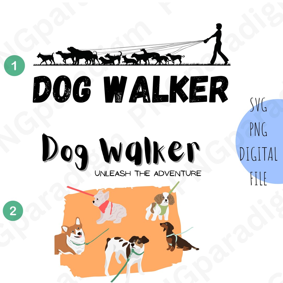 Dog Walker SVG PNG | Dog Walking Design | Pet Lover Clipart | Digital ...