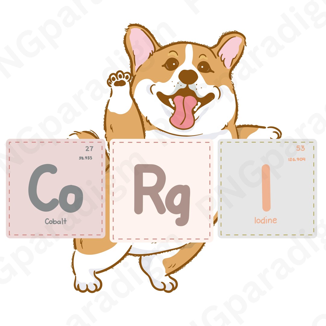 Funny Corgi Periodic Table SVG PNG | Corgi Dog Design | Science & Dog ...