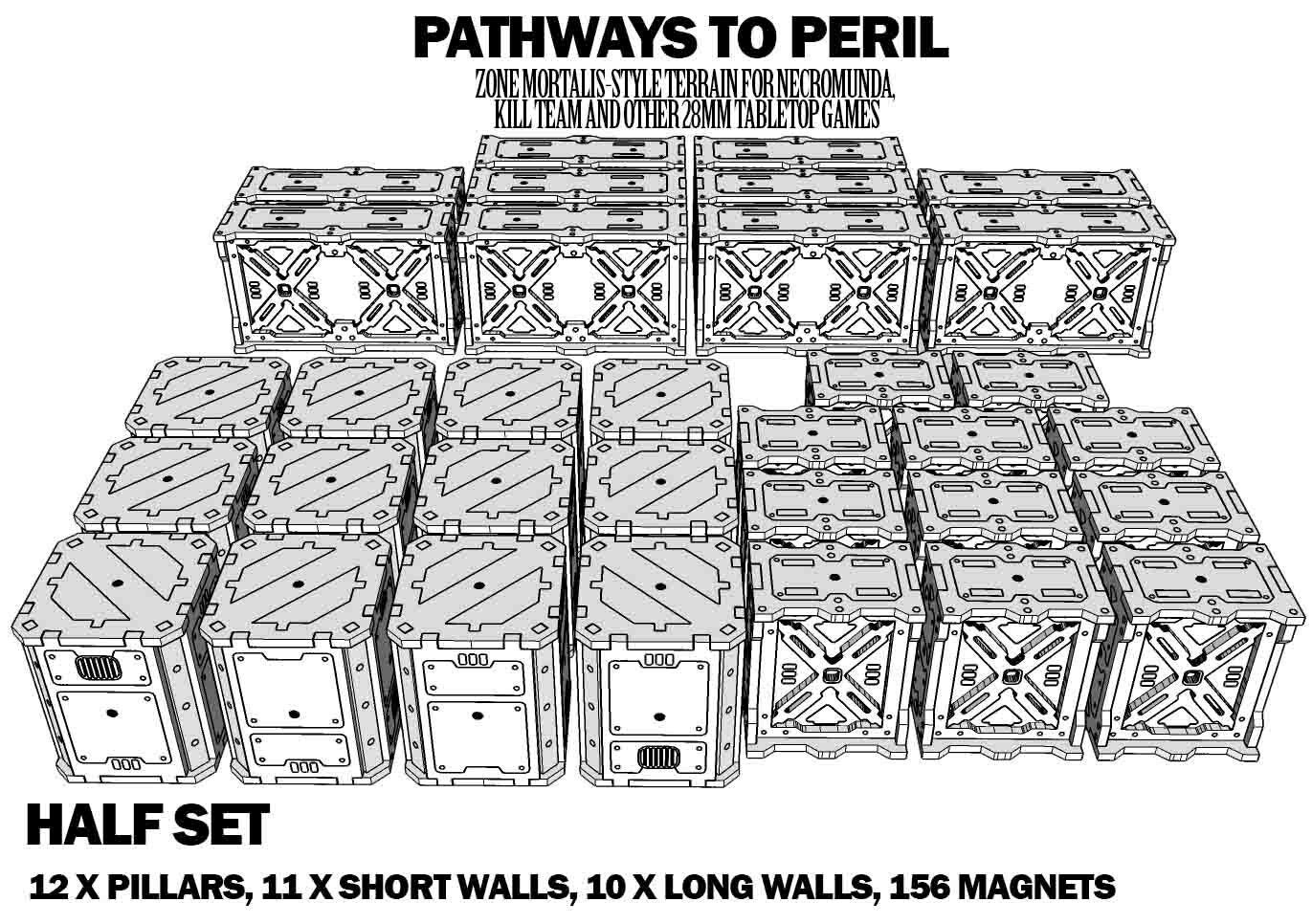 Pathways to Peril Wall Set Zone Mortalis Necromunda Kill Team 28mm ...