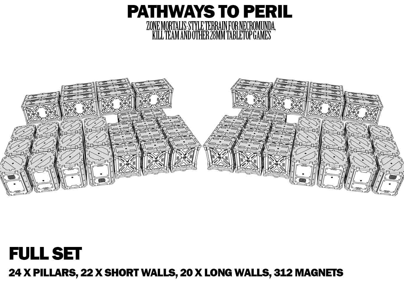 Pathways to Peril Wall Set Zone Mortalis Necromunda Kill Team 28mm ...