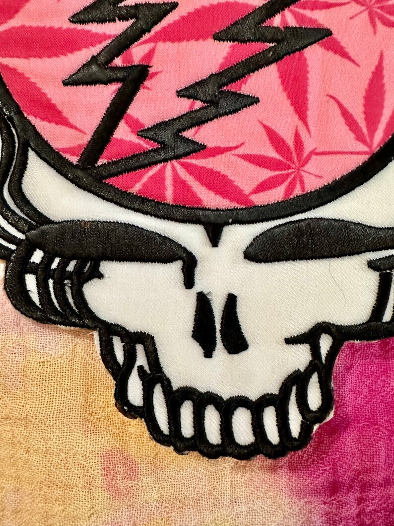 10 Inch Pink 420 Steal Your Face Appliqué Iron Patch - Etsy