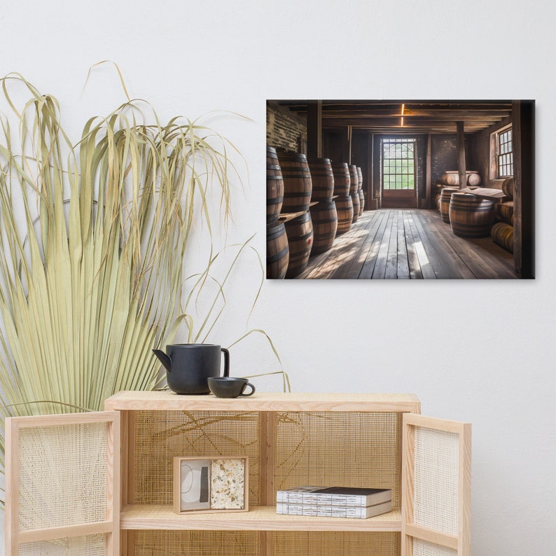 Distillery Rickhouse Bourbon Barrels for Bourbon Lovers Canvas Print ...